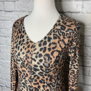 Spense | Dresses | Spense Fit Flare Vneck Leopard Print Dress | Poshmark